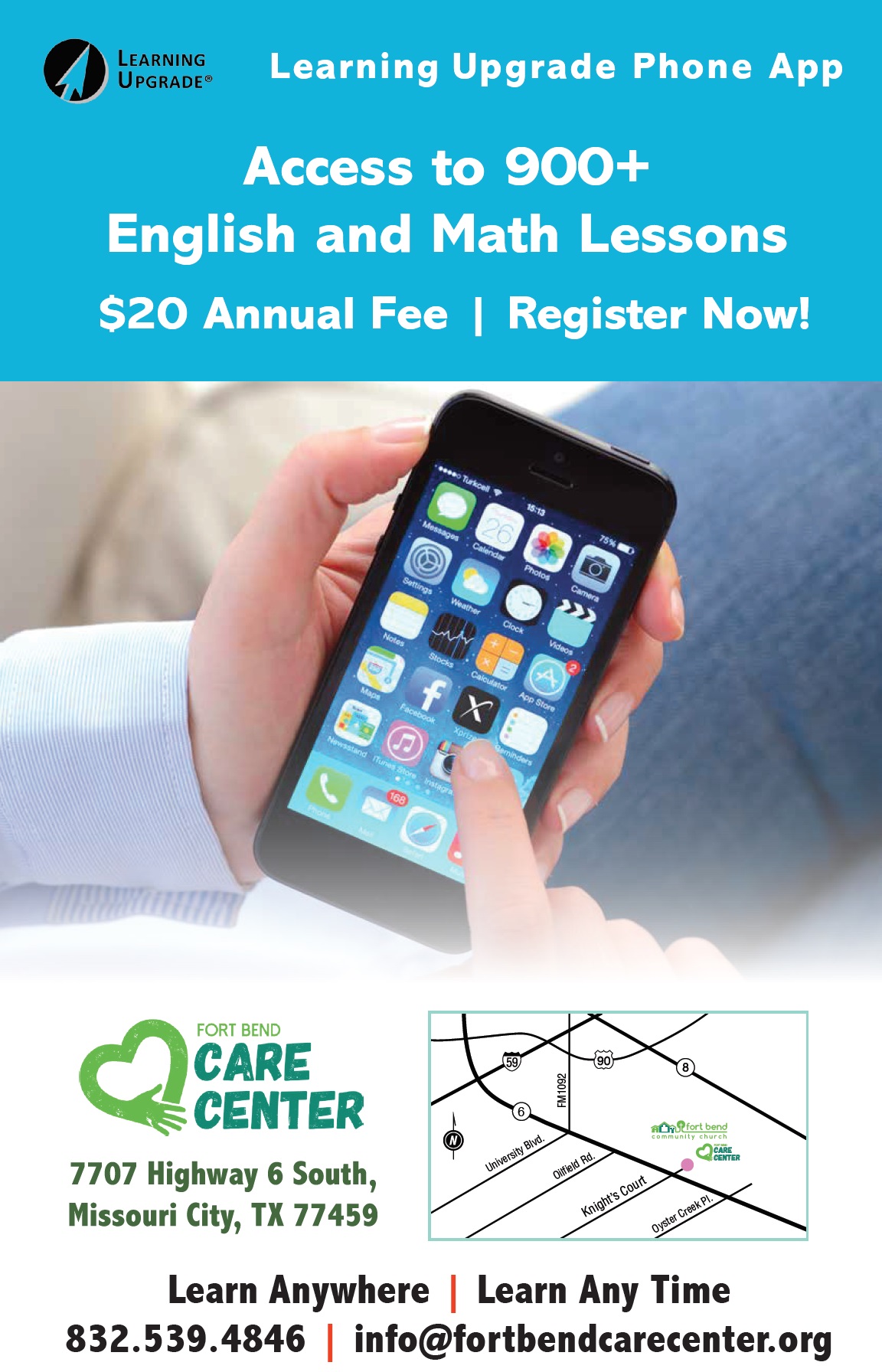 Learning Upgrade Mobile App | Fort Bend Care Center